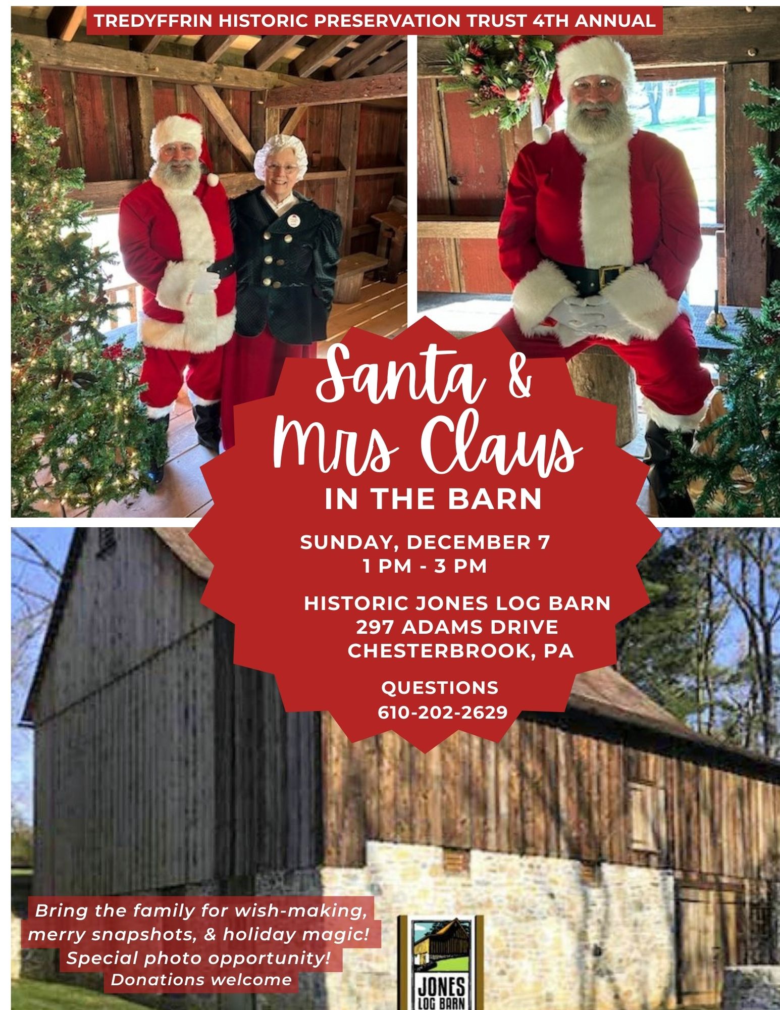 Santa in The Barn with Mrs. Claus! - Tredyffrin Historic Preservation Trust